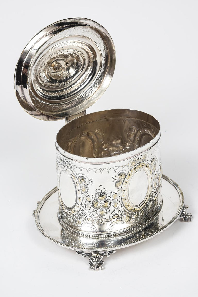 Victorian Sphinx Egyptian Revival Mappin and Webb Silver Plate Biscuit ...