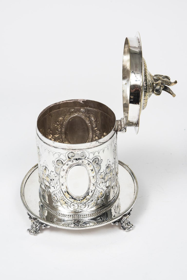 Victorian Sphinx Egyptian Revival Mappin and Webb Silver Plate Biscuit ...