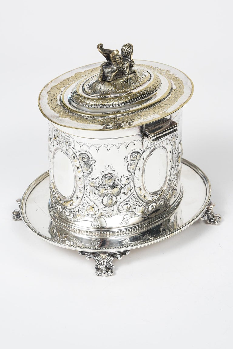 Victorian Sphinx Egyptian Revival Mappin and Webb Silver Plate Biscuit ...