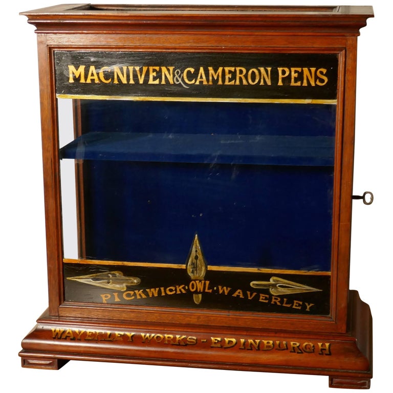 Victorian Stationers Cupboard, Macniven and Cameron Pens Display ...