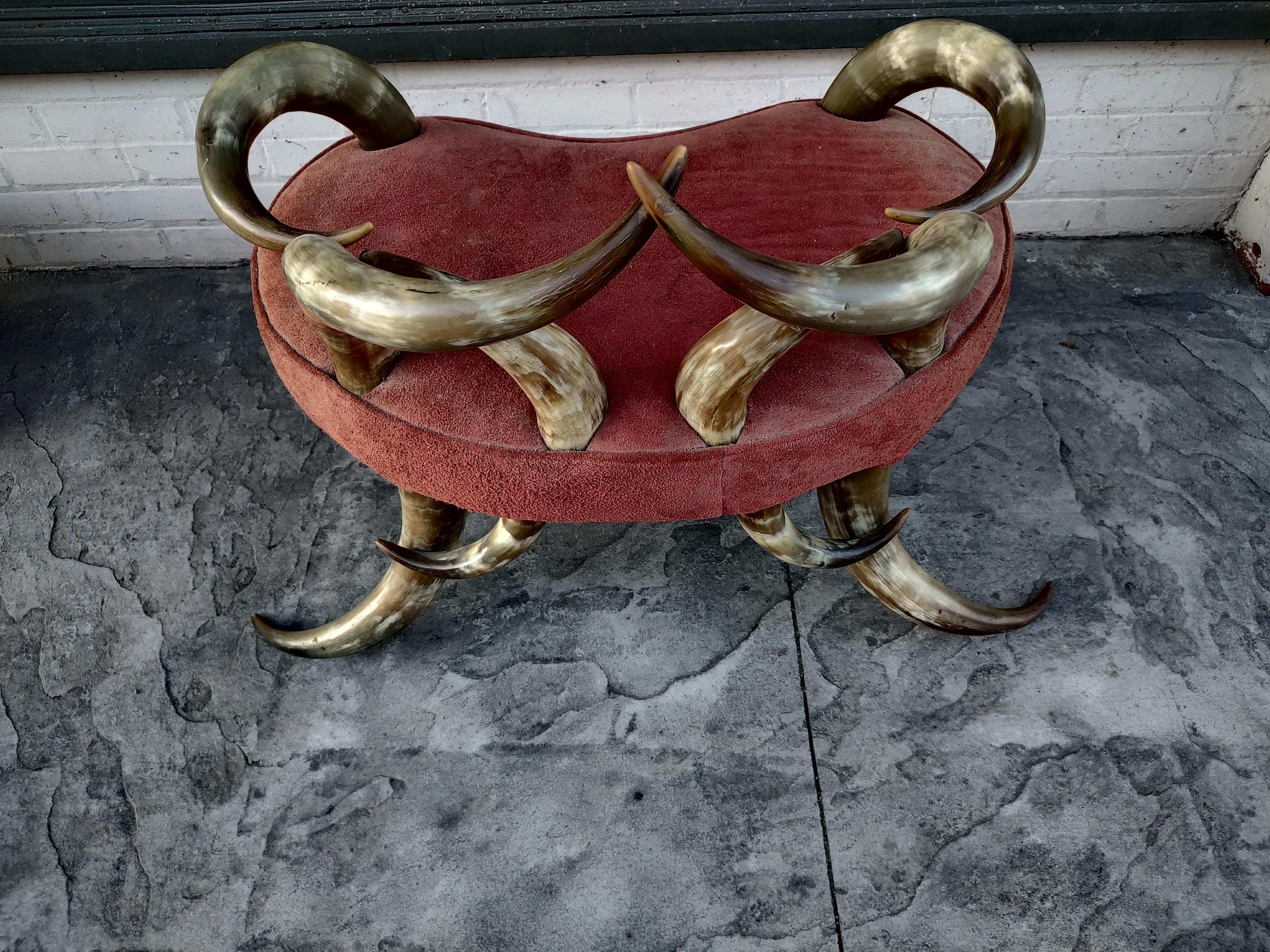 Victorian Steer Horn Vanity Bench Side Chairs, C 1890 For Sale at 1stDibs