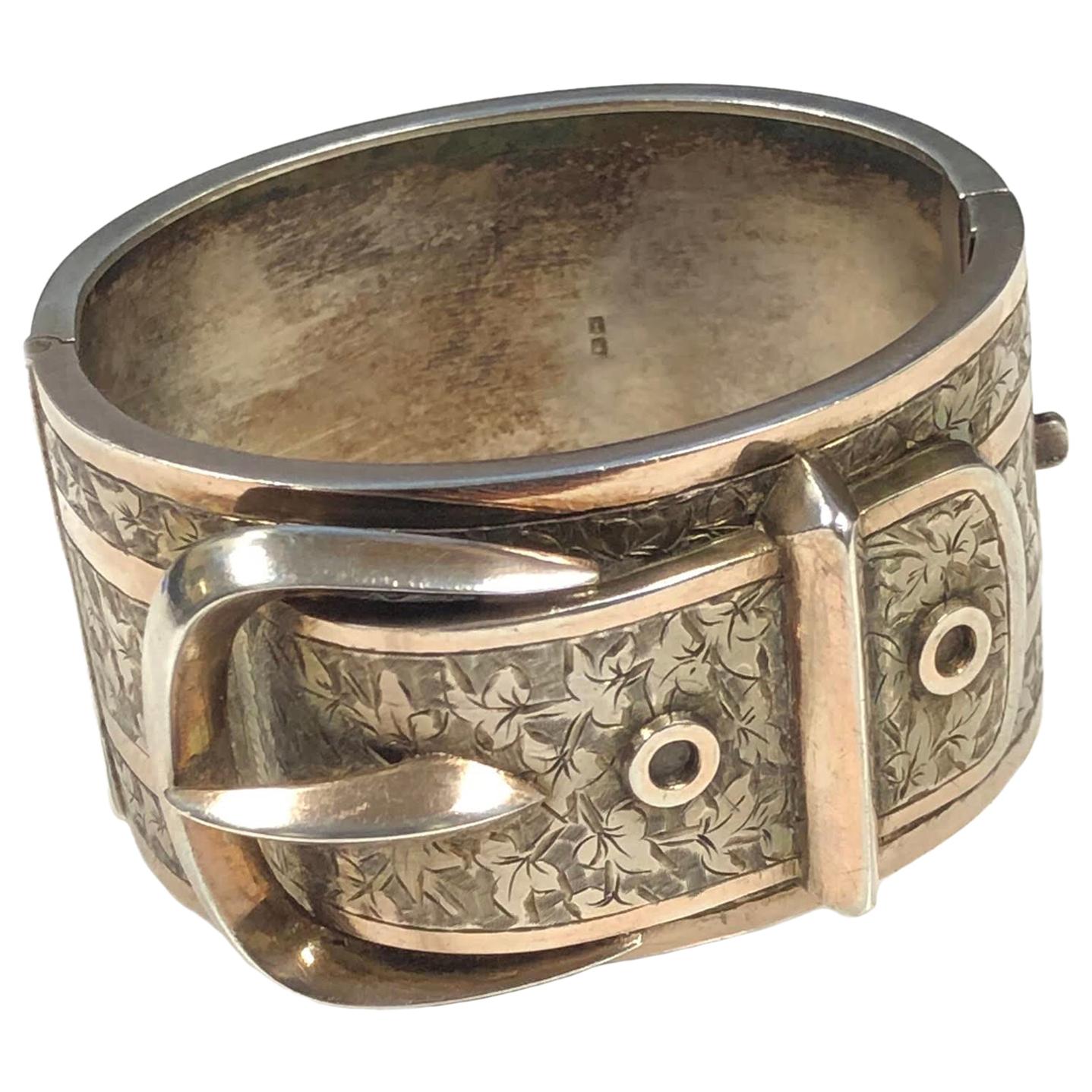 Antique Victorian Gold Buckle Bangle Bracelet at 1stDibs
