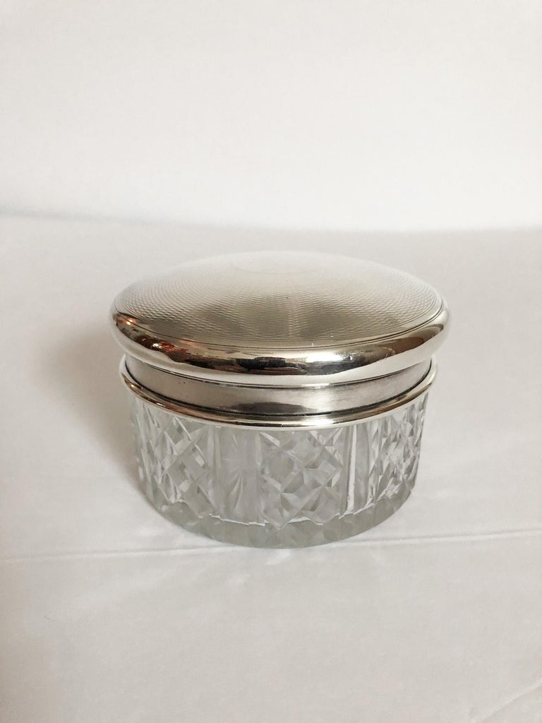 Victorian Sterling Silver and Cut Glass Box For Sale at 1stDibs
