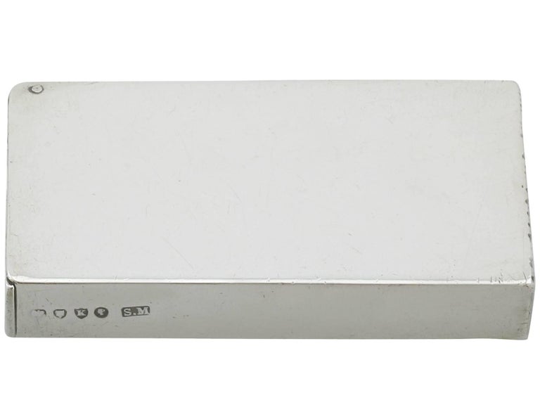 Victorian Sterling Silver and Enamel 'Ticket' Vesta Box, 1885 at 1stDibs