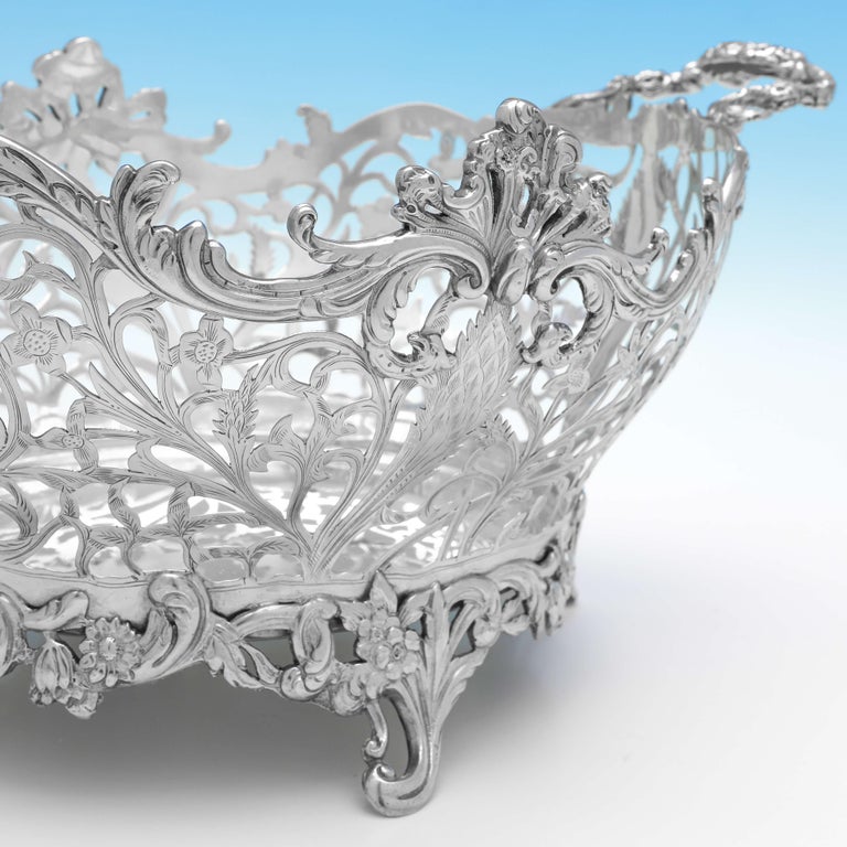 Victorian Sterling Silver Bread Dish or Serving Dish, London 1899 W ...
