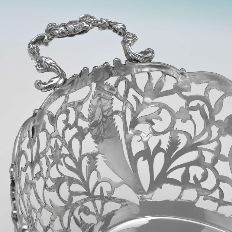 Victorian Sterling Silver Bread Dish or Serving Dish, London 1899 W ...