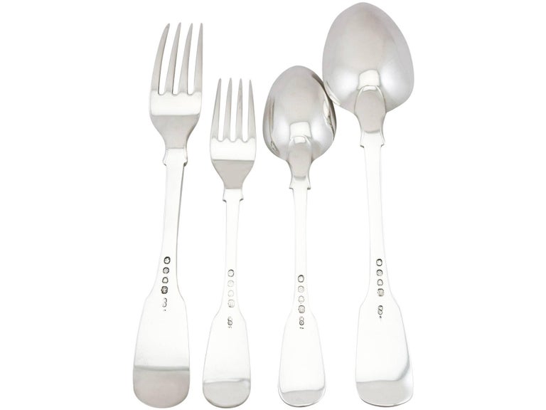 George Adams Victorian Sterling Silver Canteen of Cutlery for 12 ...