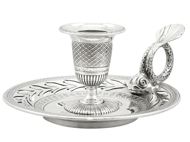 Victorian Sterling Silver Chamber Candlestick at 1stDibs