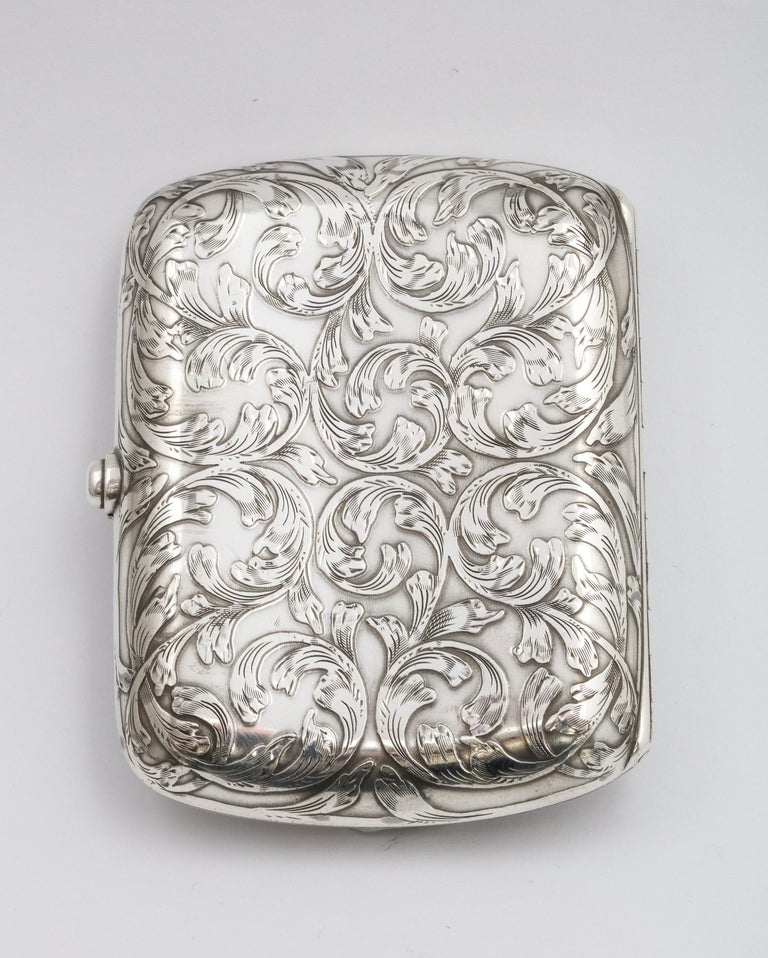Victorian Sterling Silver Cigarette Case with Lion Motif at 1stDibs