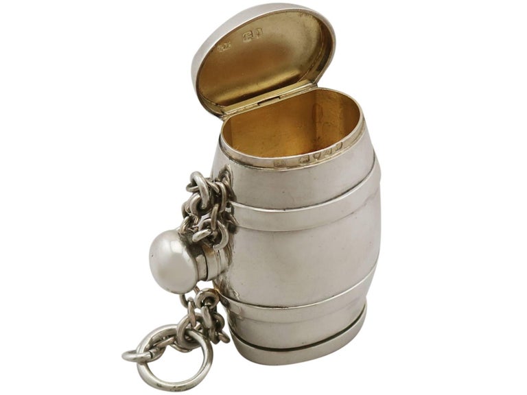Antique Victorian Sterling Silver Combination Scent Bottle/Pill Box ...