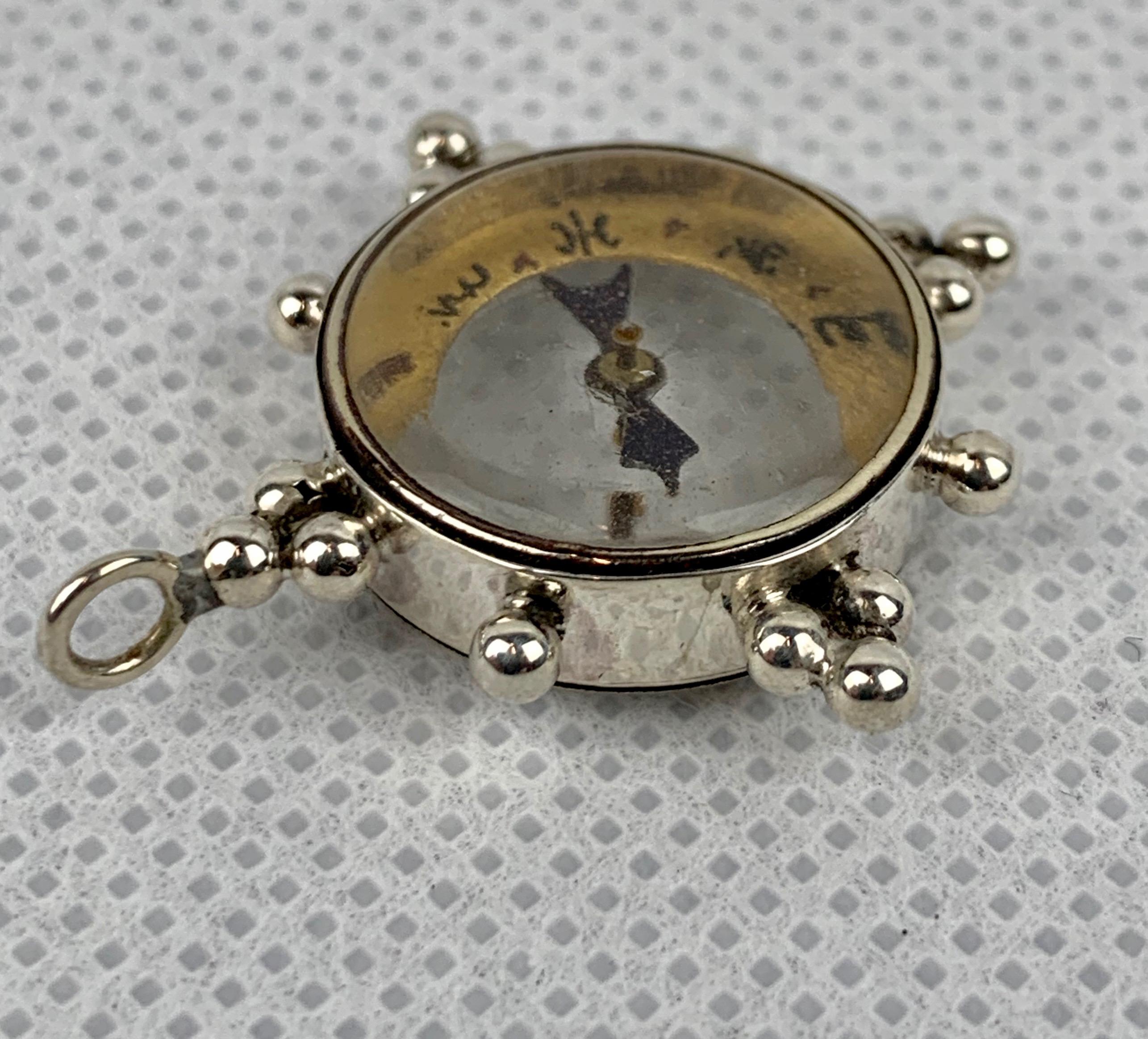 Victorian Sterling Silver Compass Pendant at 1stDibs