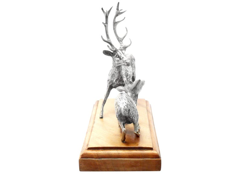 Victorian Sterling Silver Deer and Stag Table Ornament For Sale at ...