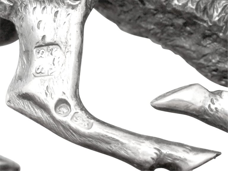 Victorian Sterling Silver Deer and Stag Table Ornament For Sale at ...