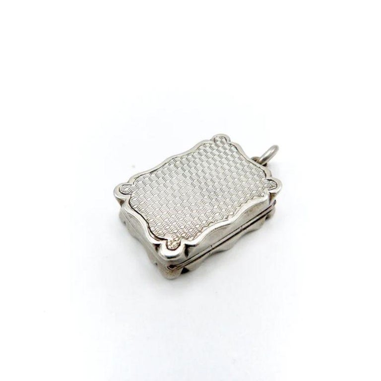 Victorian Sterling Silver Engine Turned Vinaigrette Pendant For Sale at ...