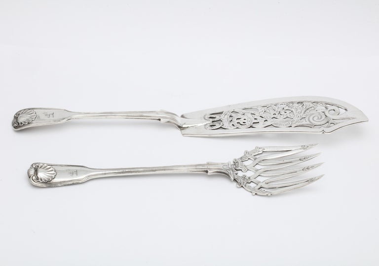 Victorian Sterling Silver Fish Serving Set For Sale at 1stDibs