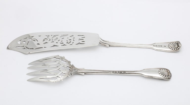 Victorian Sterling Silver Fish Serving Set For Sale at 1stDibs
