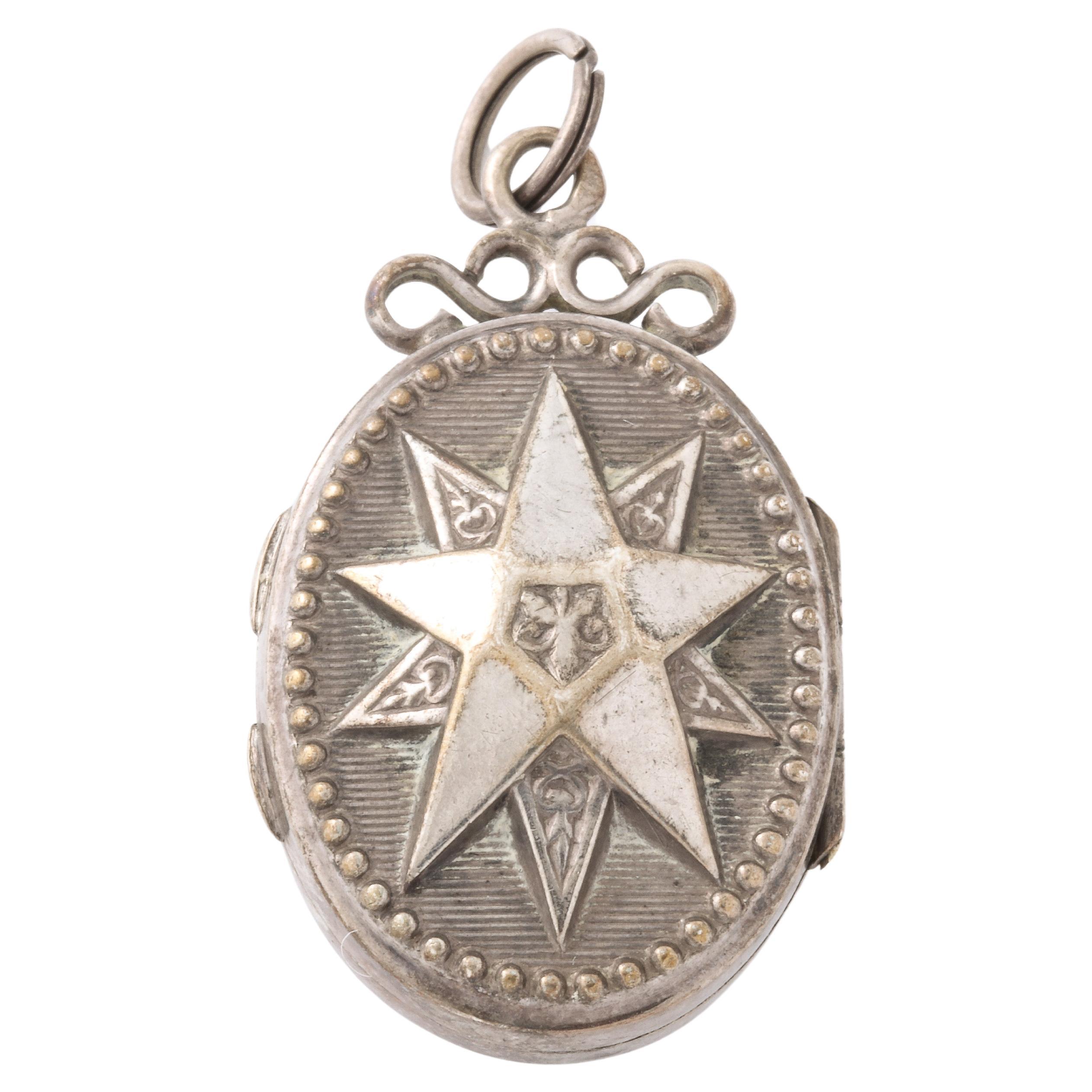Antique Victorian Sterling Silver Engraved Locket For Sale at 1stDibs ...