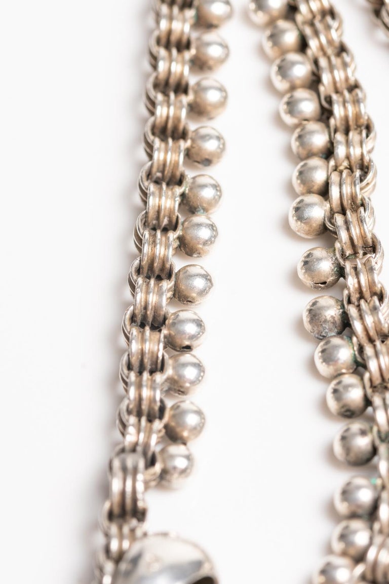 Victorian Sterling Silver Locket with a Necklace For Sale at 1stDibs