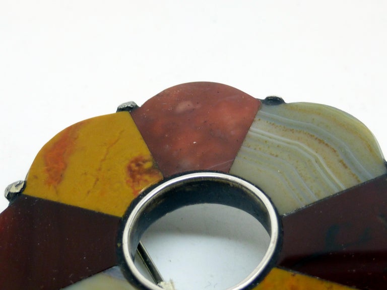 Victorian, Sterling Silver-Mounted Scottish Agate Brooch at 1stDibs