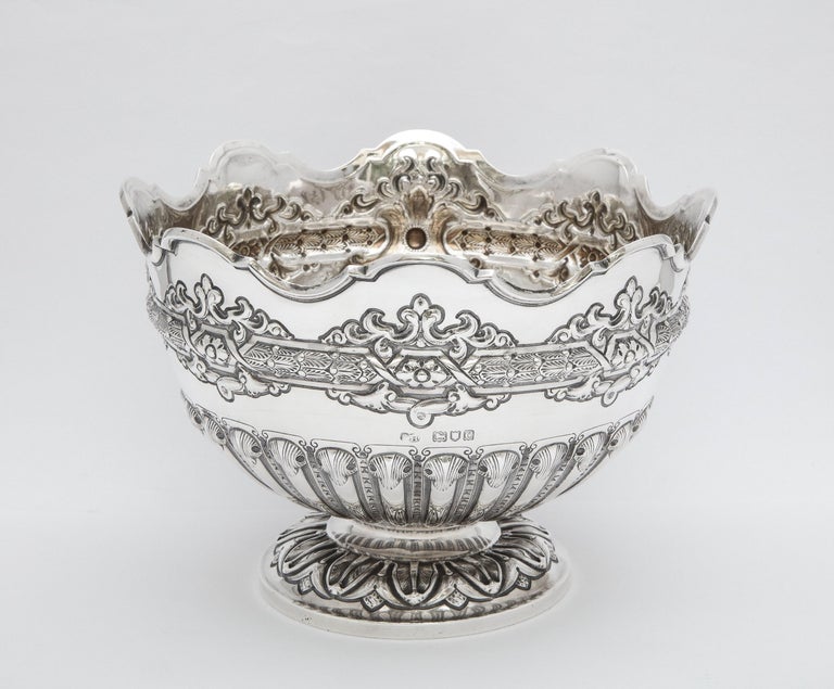Victorian, Sterling Silver Pedestal-Based Monteith/Centerpiece Bowl For ...