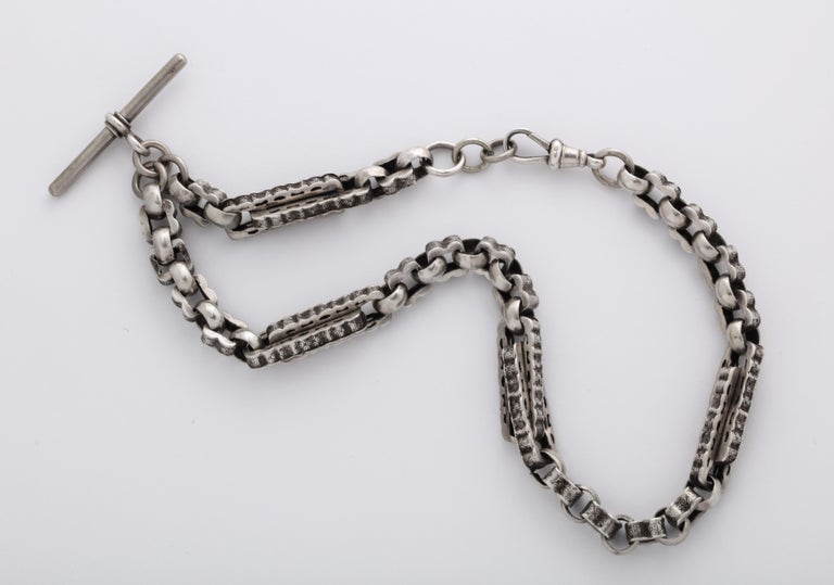 Victorian Sterling Silver Prince Albert Chain For Sale at 1stDibs