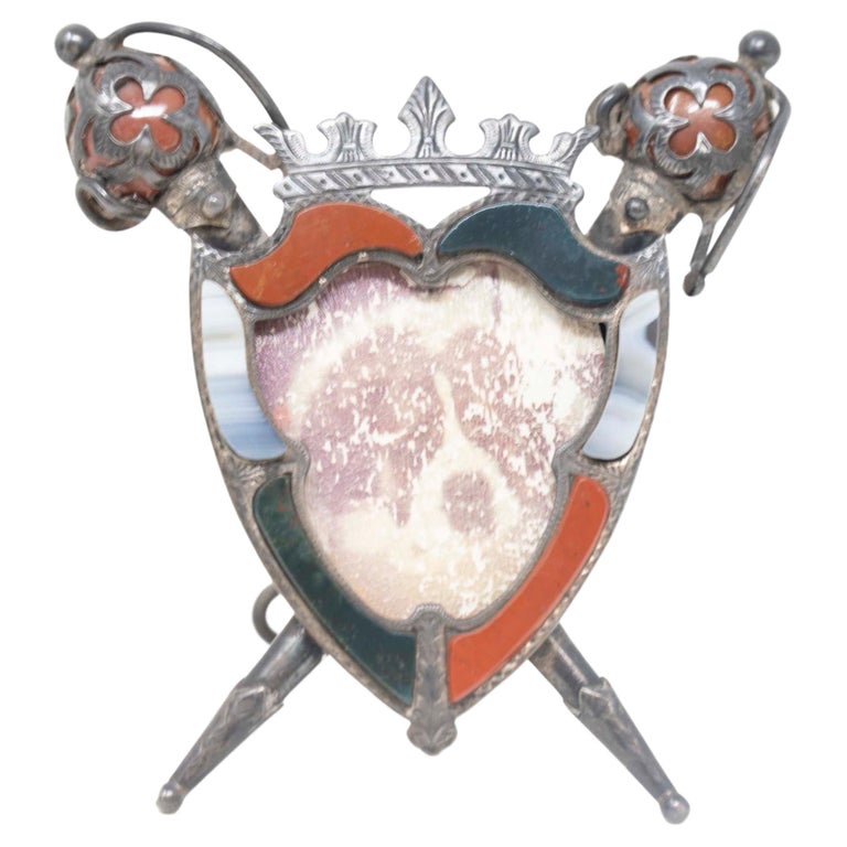 Victorian Sterling Silver Scottish Agate Shield Picture Frame For Sale ...