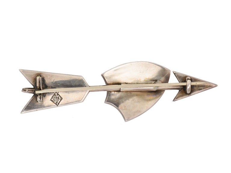 Victorian Sterling Silver Shield and Arrow Brooch For Sale at 1stDibs