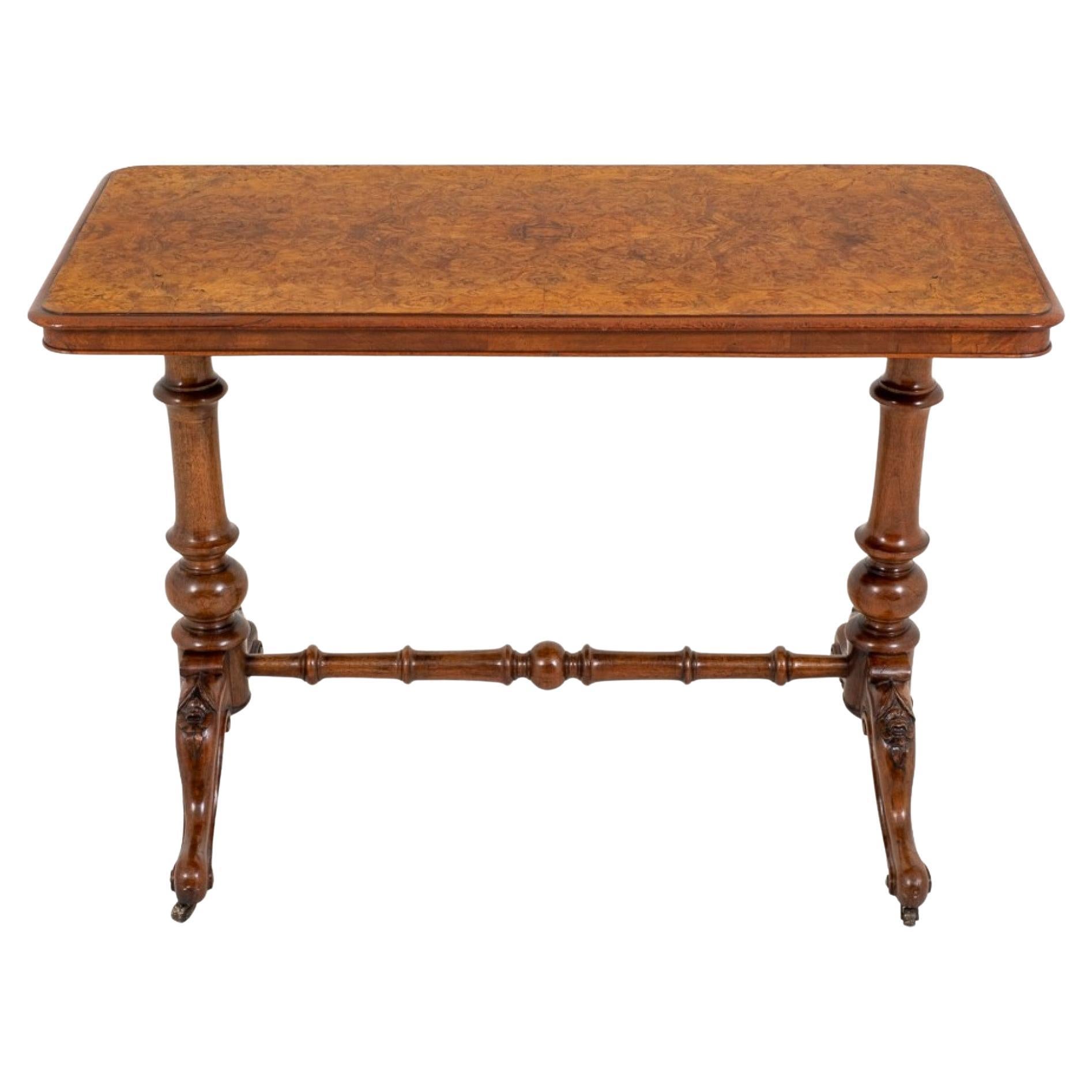 Victorian Sewing Table Antique Burr Walnut 1860 Side Tables at 1stDibs