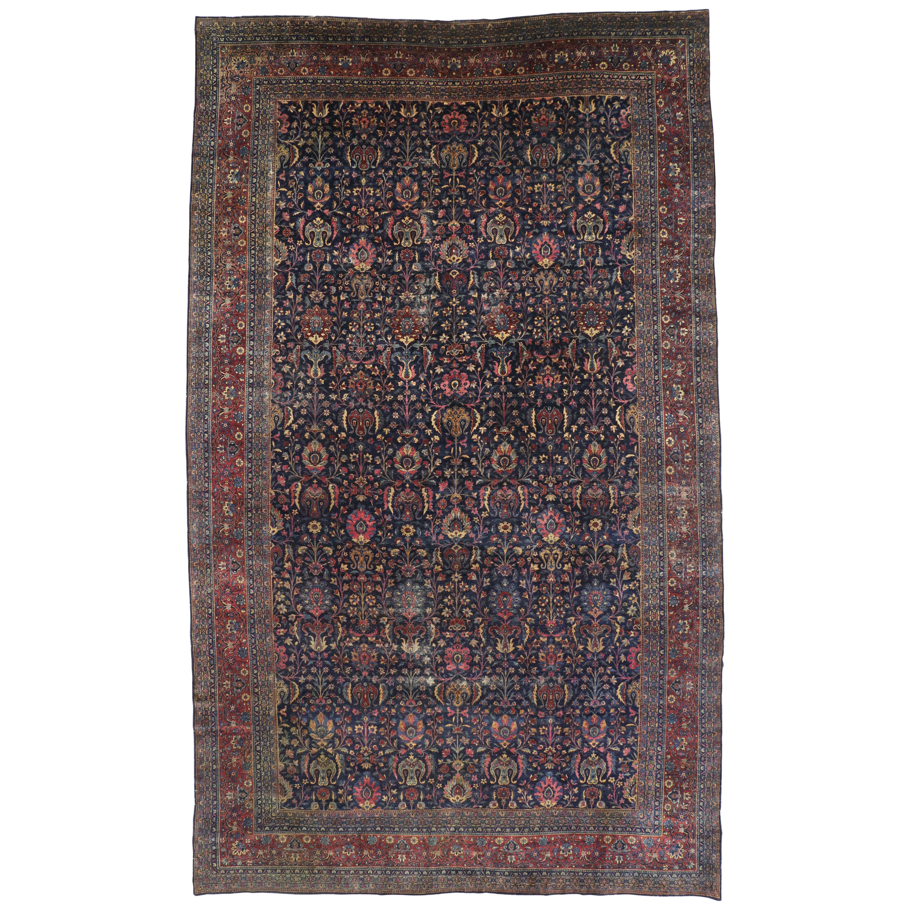 Antique Persian Kerman Rug with Victorian Style For Sale at 1stDibs