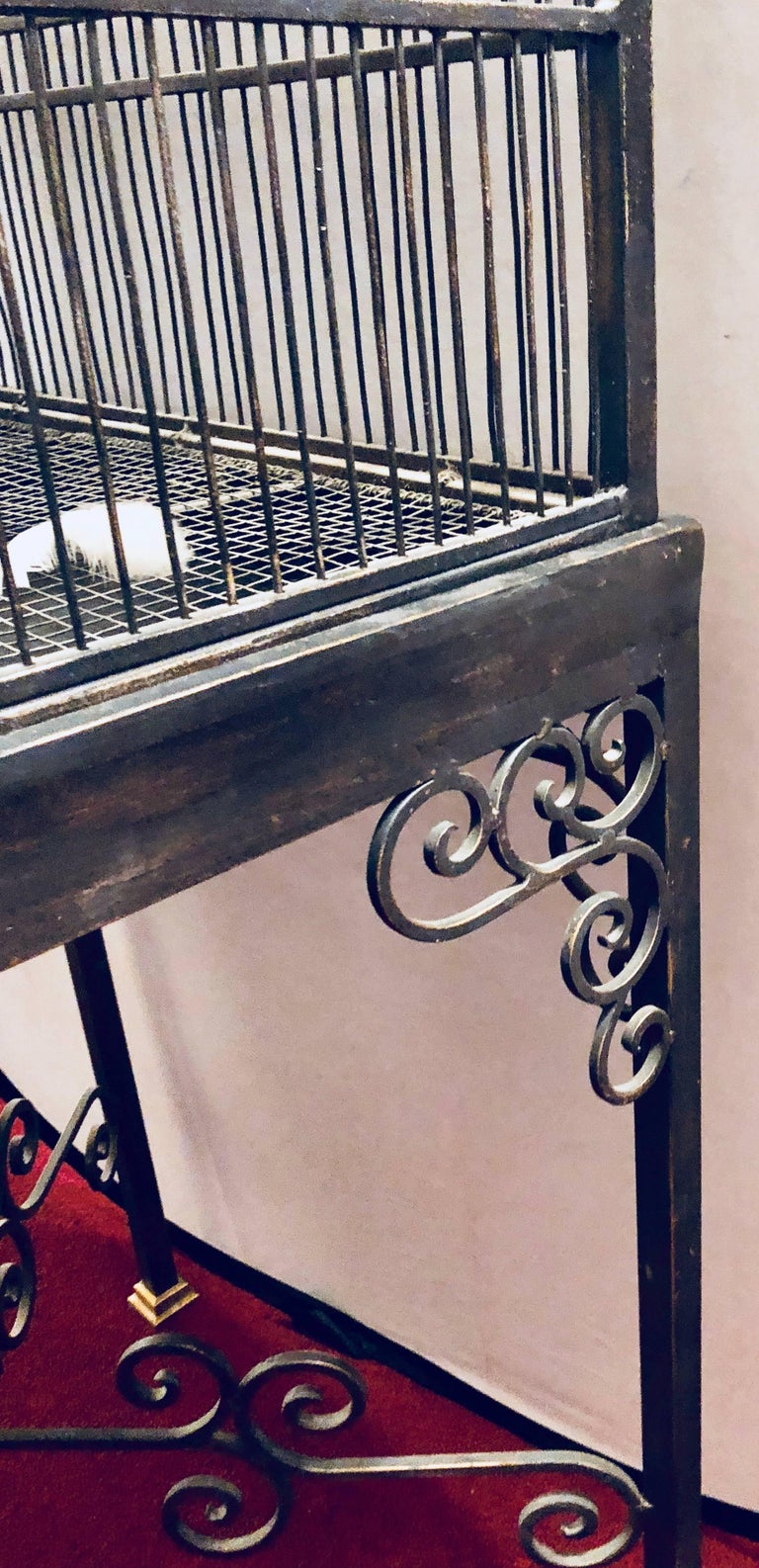 Victorian Style Antique Solid Brass Ebony Painted Monumental Bird Cage ...
