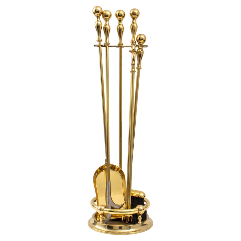Victorian Style Brass Fireplace Set at 1stDibs