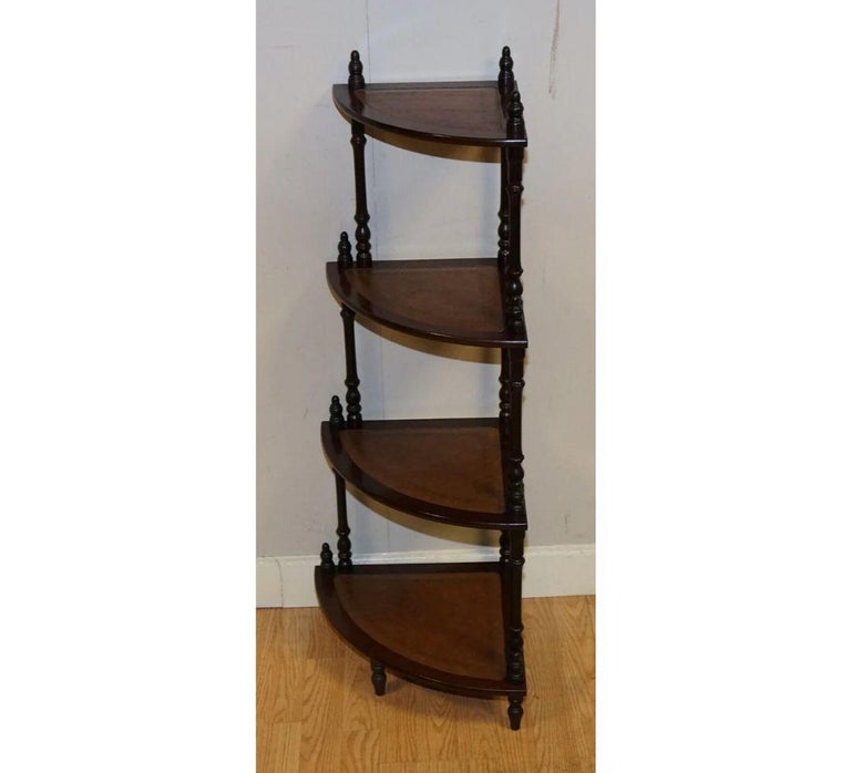 Victorian Style Brown Leather Inlaid Corner Whatnot Table For Sale at ...