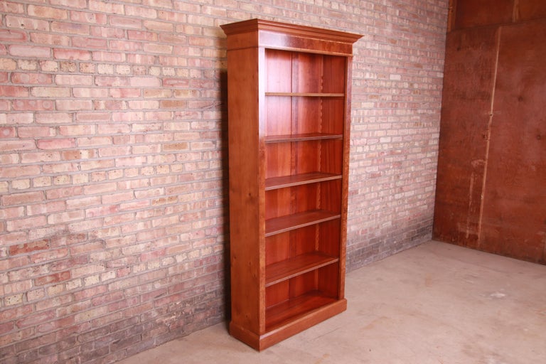 Victorian Style Burled Walnut and English Yew Wood Tall Bookcase at 1stDibs