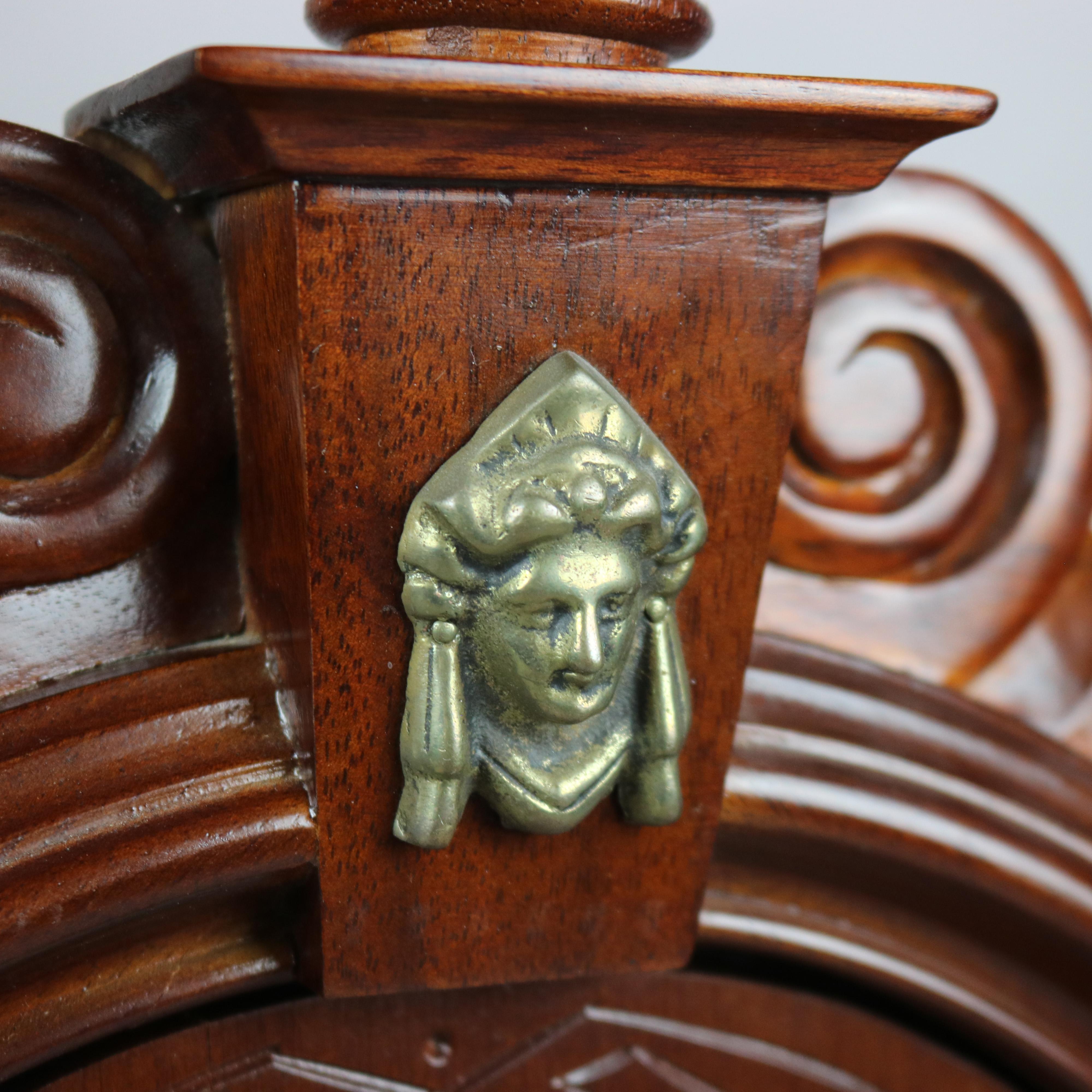 Victorian Style Carved Mahogany Mantle Clock 20th Century at 1stDibs