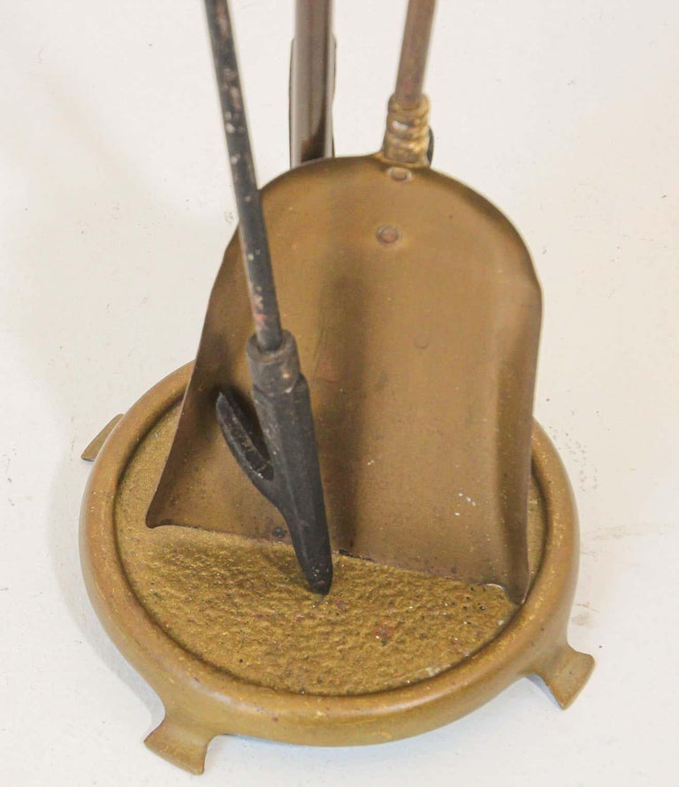 Victorian Style Cast Brass and Iron Fire Tools, 3 Pieces For Sale at ...