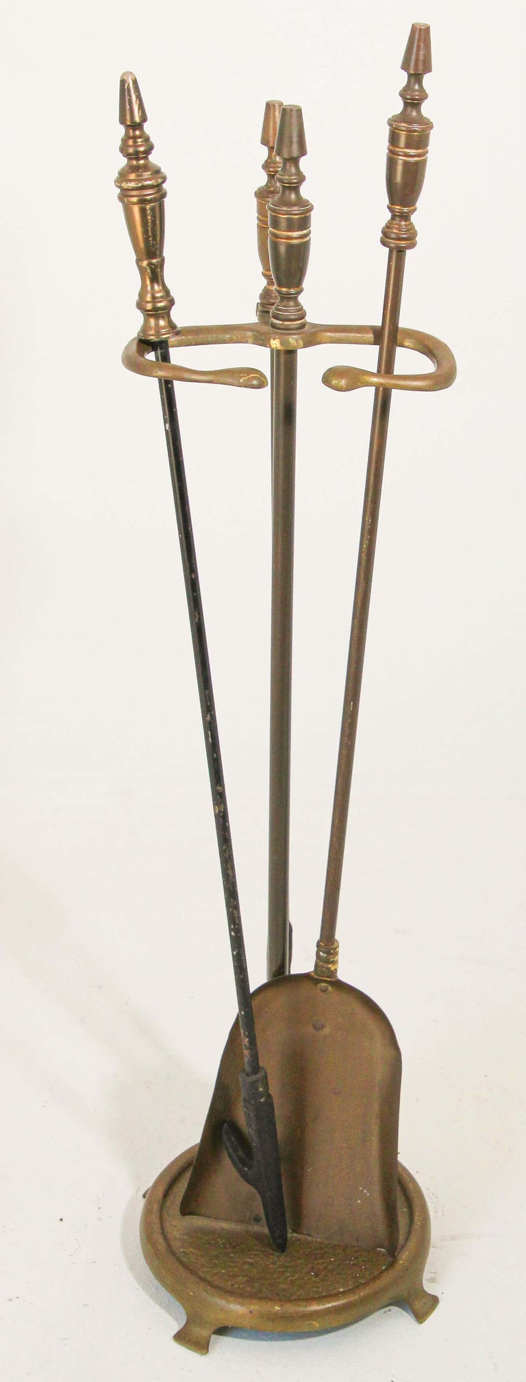 Victorian Style Cast Brass and Iron Fire Tools, 3 Pieces For Sale at ...