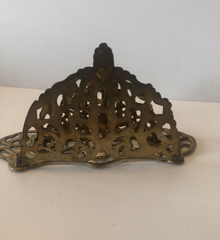 Victorian Style Filigree Brass Letters Holder For Sale at 1stDibs
