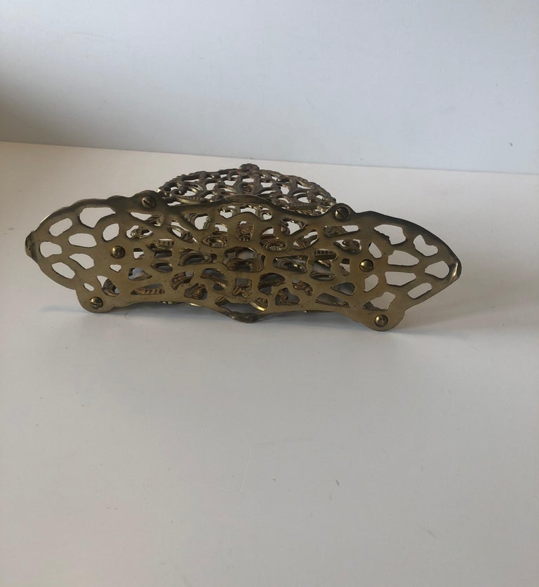 Victorian Style Filigree Brass Letters Holder For Sale at 1stDibs