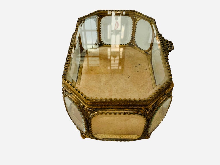 Victorian Style Gilt Metal Octagonal Shaped Casket/Jewelry Box For Sale ...