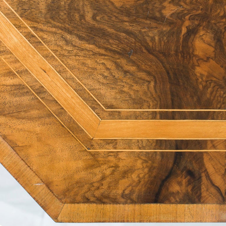 Victorian Style Inlaid Walnut Side End Table For Sale at 1stDibs