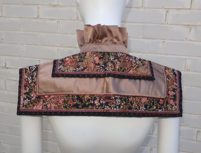 Victorian Style Ruffle Jabot Collar, 1990’s For Sale at 1stDibs