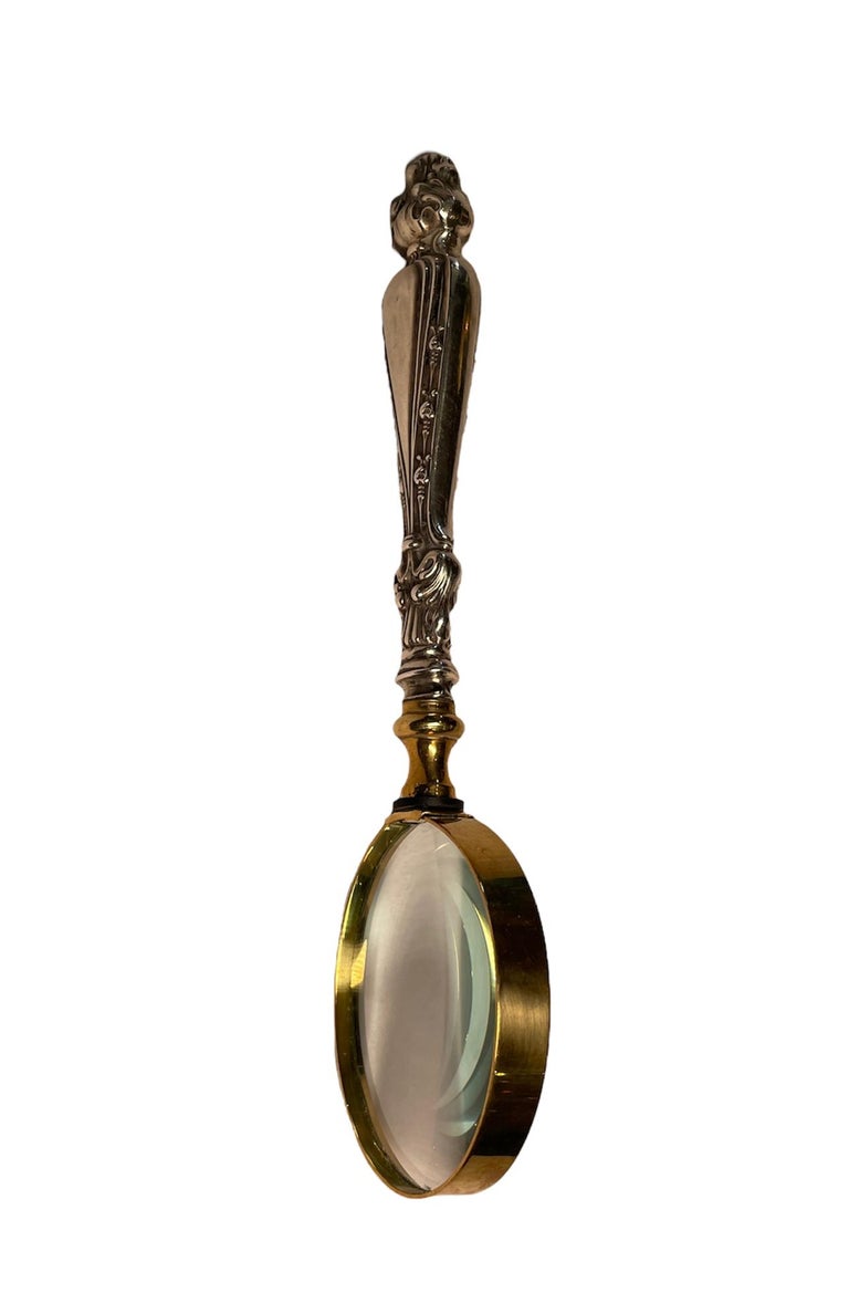 Victorian Style Sterling Silver Magnifying Glass For Sale at 1stDibs