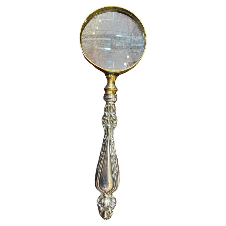 Victorian Style Sterling Silver Magnifying Glass For Sale at 1stDibs