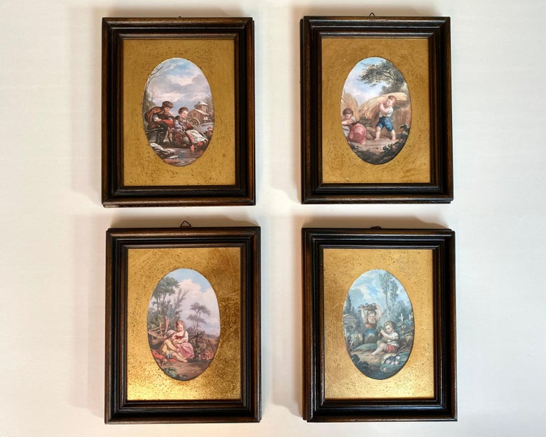 Victorian Style Vintage Wall Panels in Wooden Frame, Seasons, Italy For ...