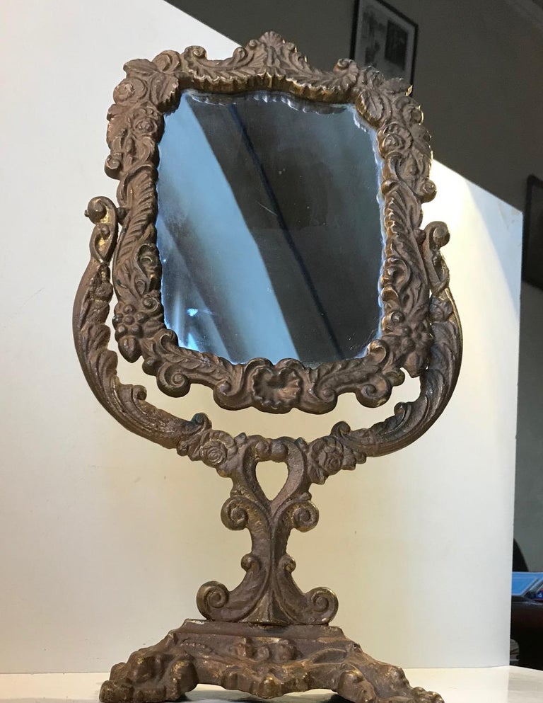 Victorian Table Mirror, Make-Up in Cast Iron, circa 1900 For Sale at ...