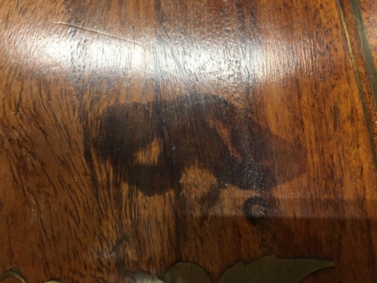 Victorian Table with Detachable Tray in Rhodesian Teak Wood with Brass ...