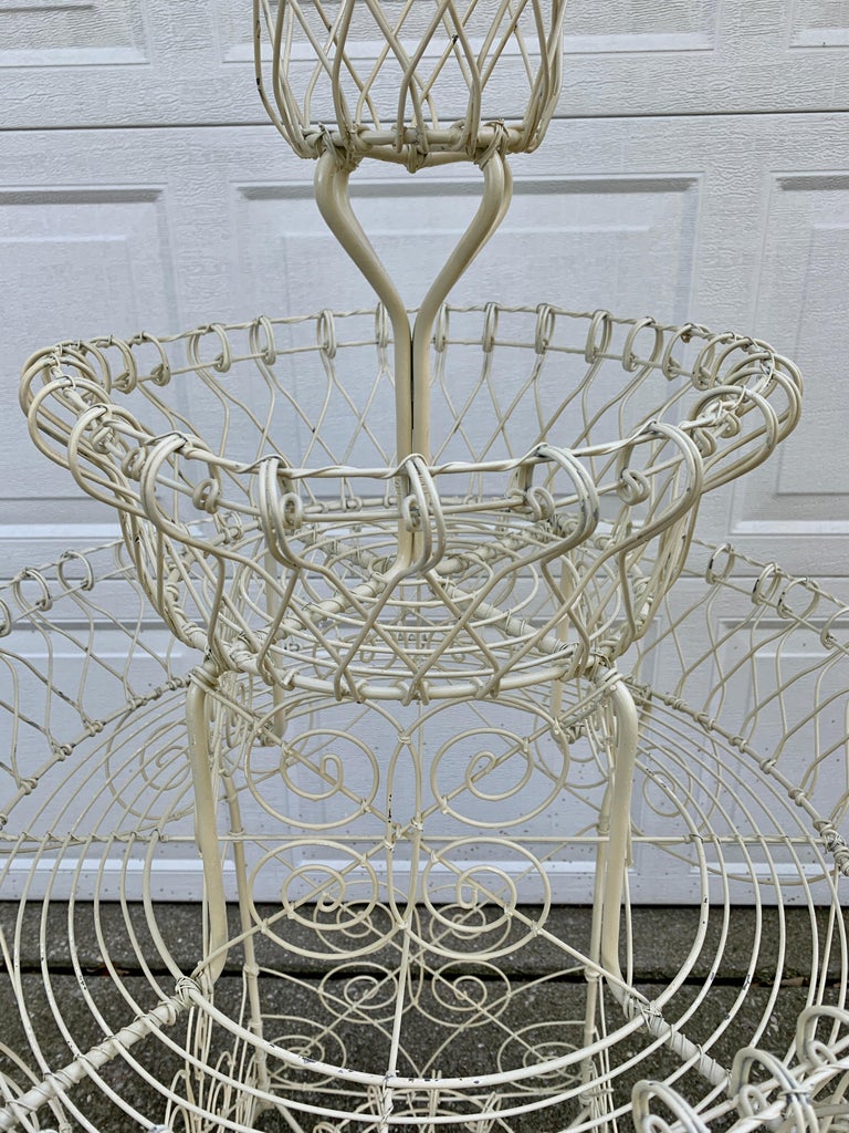Victorian Three-Tier Wrought Iron Garden Plant Stand For Sale at 1stDibs