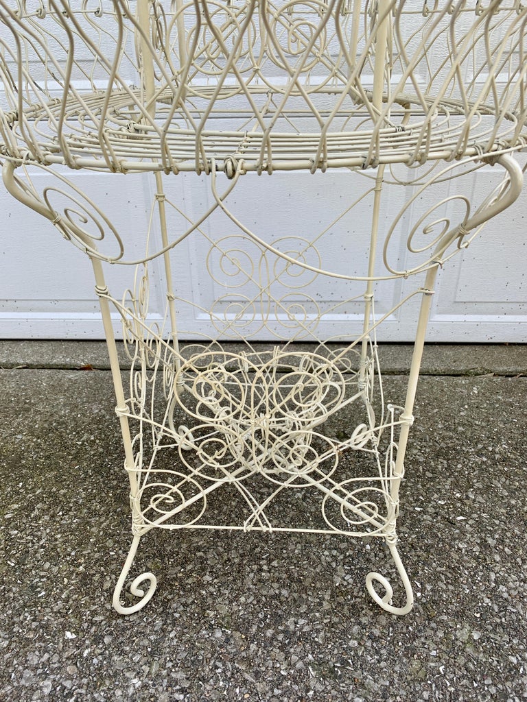 Victorian Three-Tier Wrought Iron Garden Plant Stand For Sale at 1stDibs