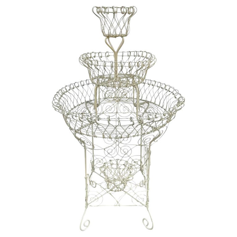 Victorian Three-Tier Wrought Iron Garden Plant Stand For Sale at 1stDibs
