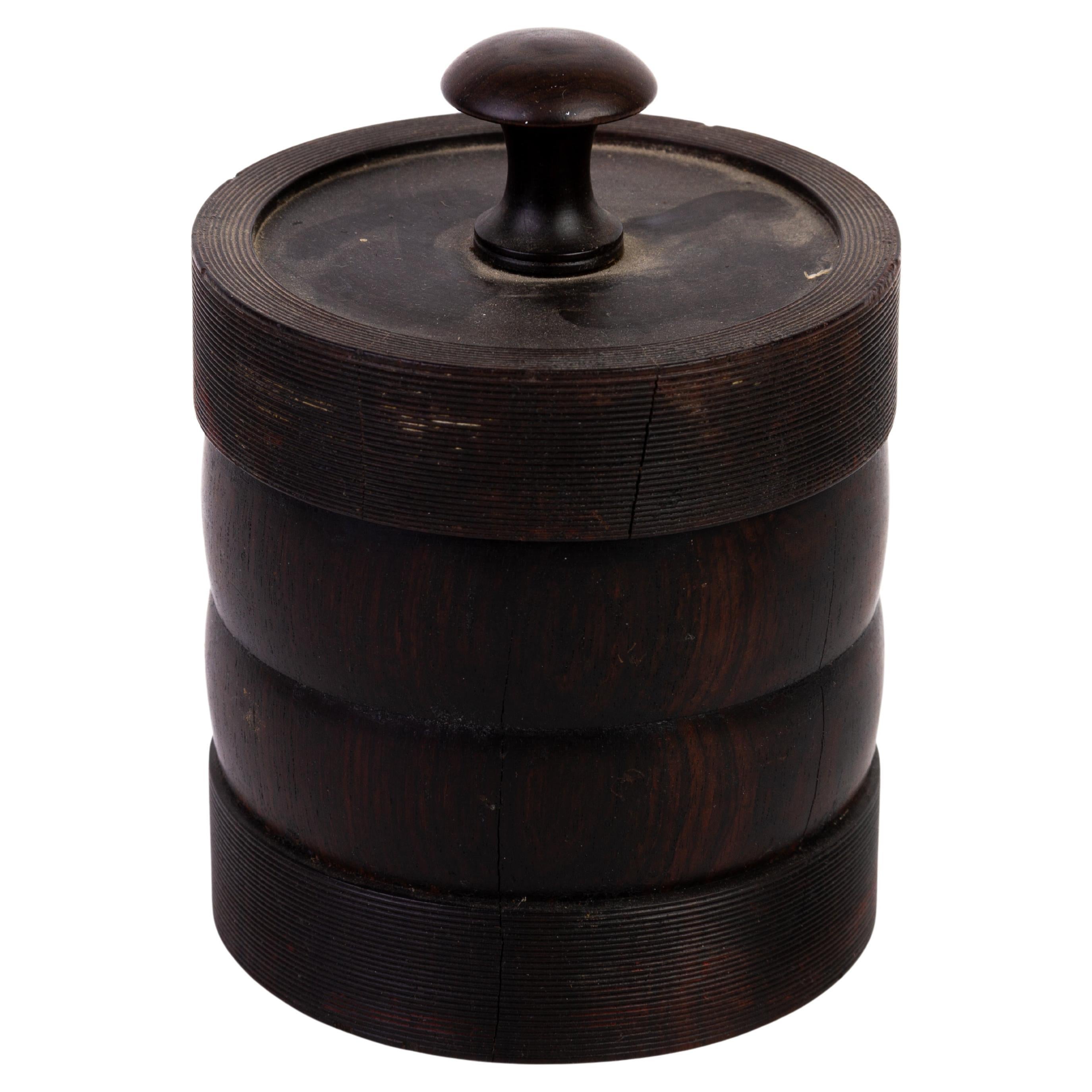 Victorian Treen Walnut Wood Tobacco Jar 19th Century For Sale at 1stDibs